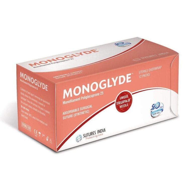 Sutures India Monoglyde USP 3-0, 3/8 Circle Reverse Cutting SN 3326 ...